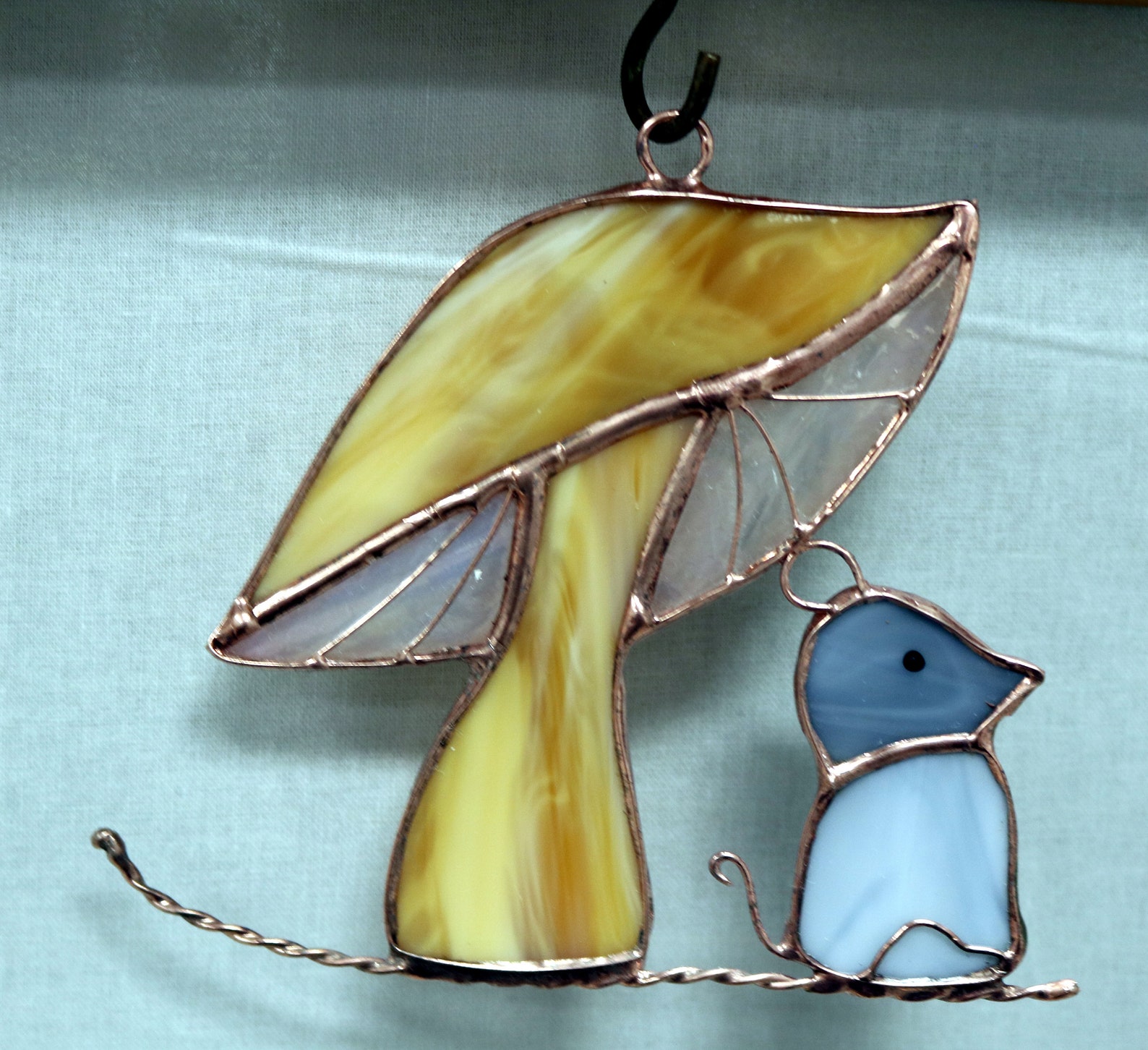 Stained Glass Mouse Under Mushroom Suncatcher - Etsy