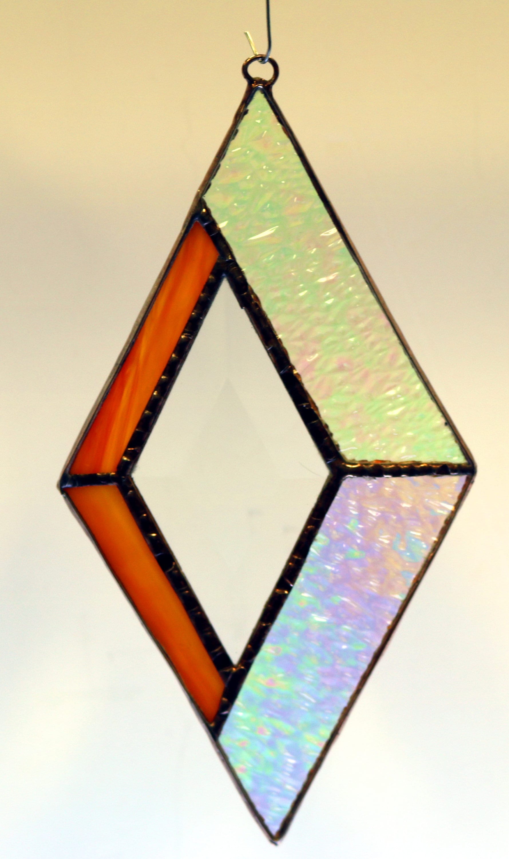 Stained Glass Diamond Decoration With Iridized Textured Glass - Etsy Canada