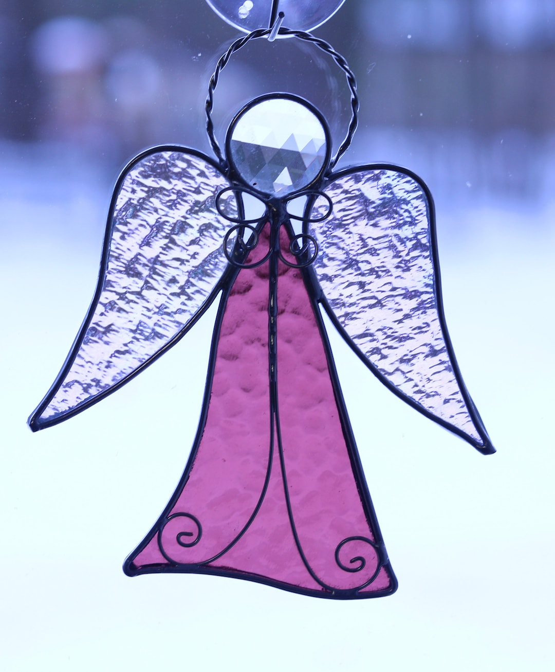 Stained Glass Angel. Orange Purple Dark Blue Blue Light - Etsy