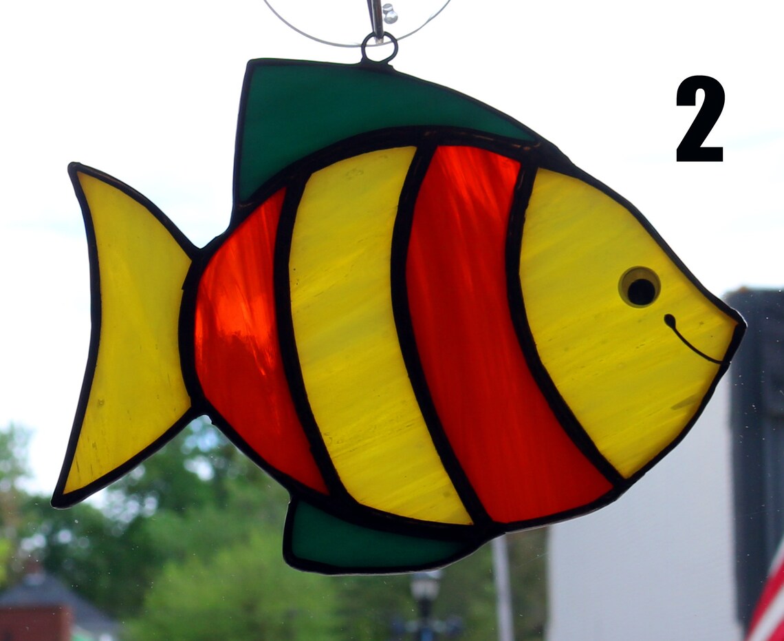 Stained Glass Fish Suncatcher. Nemo type Fish. Colorful | Etsy