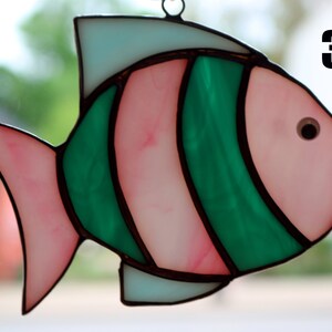Stained Glass Fish Suncatcher. Nemo type Fish. Colorful | Etsy