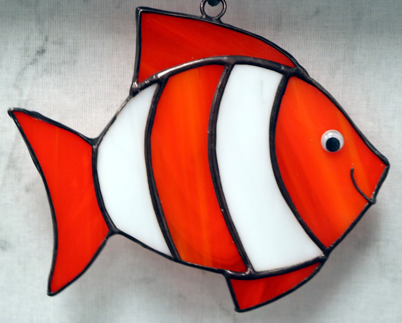 Stained Glass Fish Suncatcher. Nemo Type Fish. Colorful Tropical Fish ...