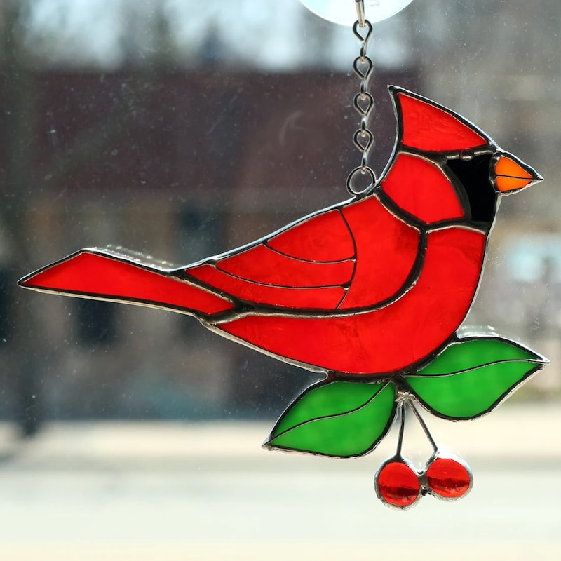 Stained Glass Cardinal - Etsy