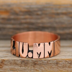 Hand Carved Copper Roman Numeral Ring - Etsy
