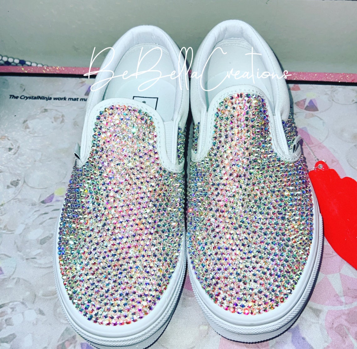 Rhinestone Vans:size3 Kids, Bling Vans, Customized Vans, - Etsy