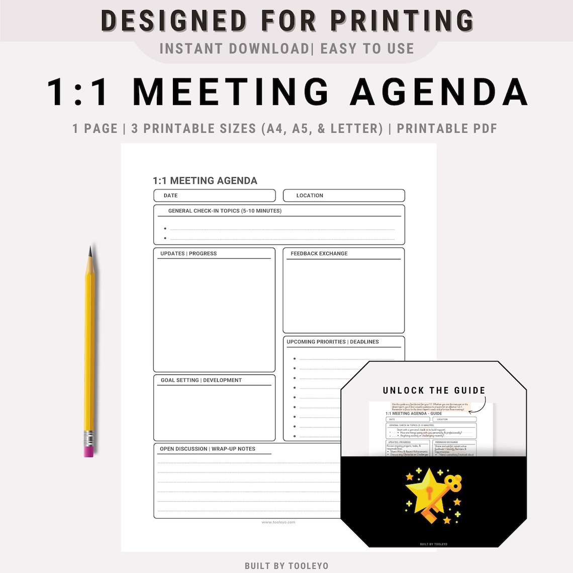 One on One Meeting Template, Staff Meeting Agenda Template, Leadership ...