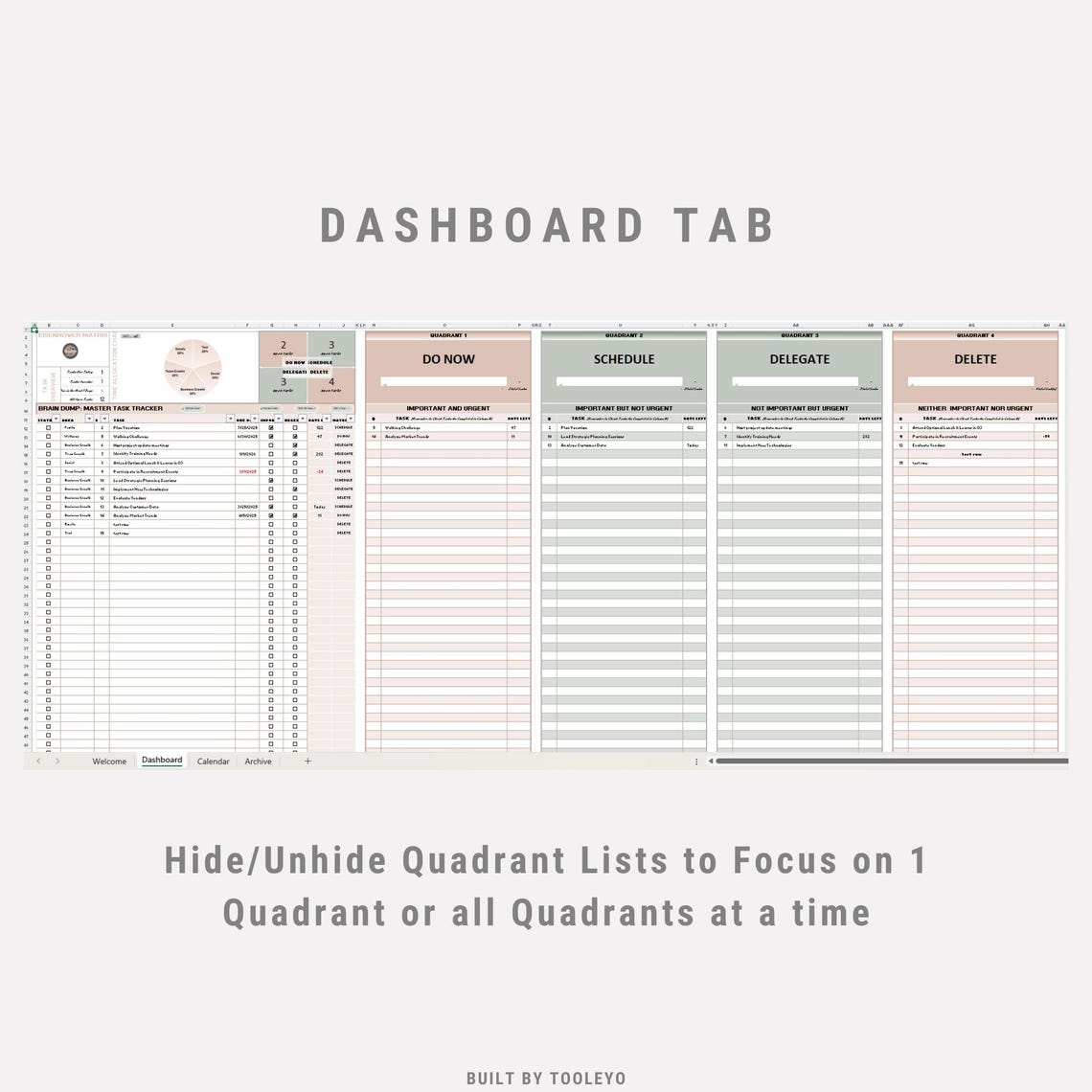 Eisenhower Matrix Excel Template, Decision Matrix Excel, Priority ...