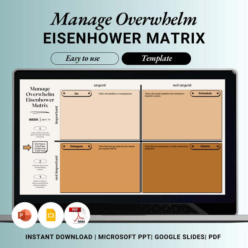 Manage Overwhelm Eisenhower Matrix Printable Eisenhower Decision Matrix ...