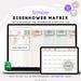 Eisenhower Matrix Excel Template, Decision Matrix Excel, Priority ...
