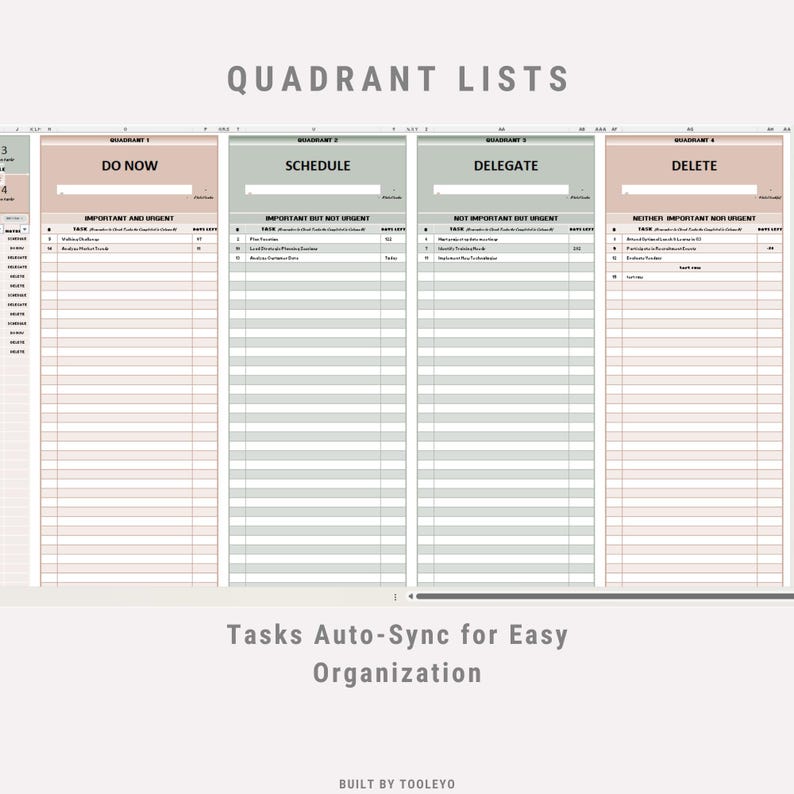 Eisenhower Matrix Excel Template, Decision Matrix Excel, Priority ...