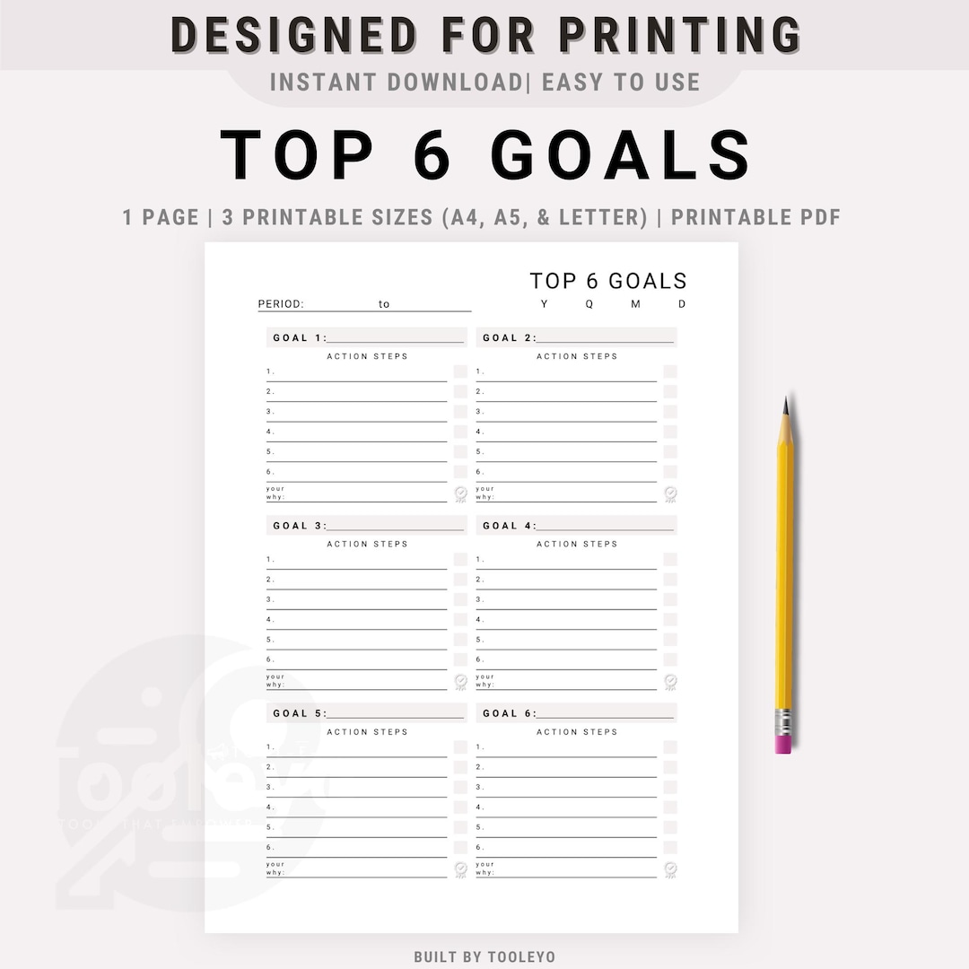 Goal Planner, Printable Goal Planner Page, Goal Planner Journal Page ...