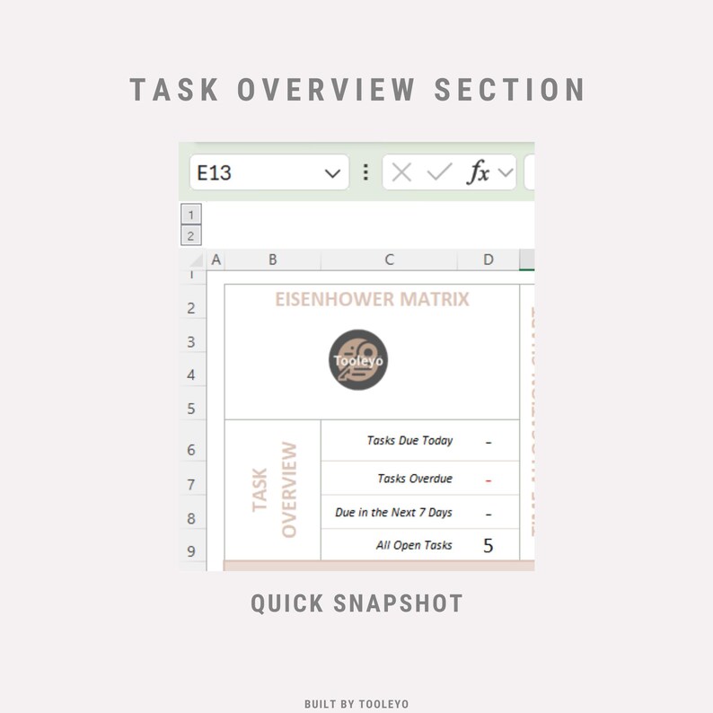 Eisenhower Matrix Excel Template, Decision Matrix Excel, Priority ...