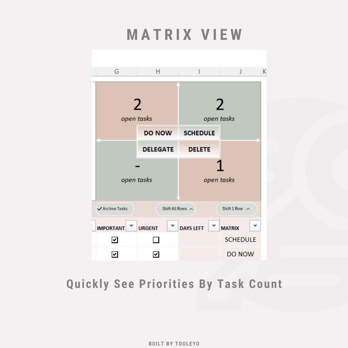 Eisenhower Matrix Excel Template, Decision Matrix Excel, Priority ...