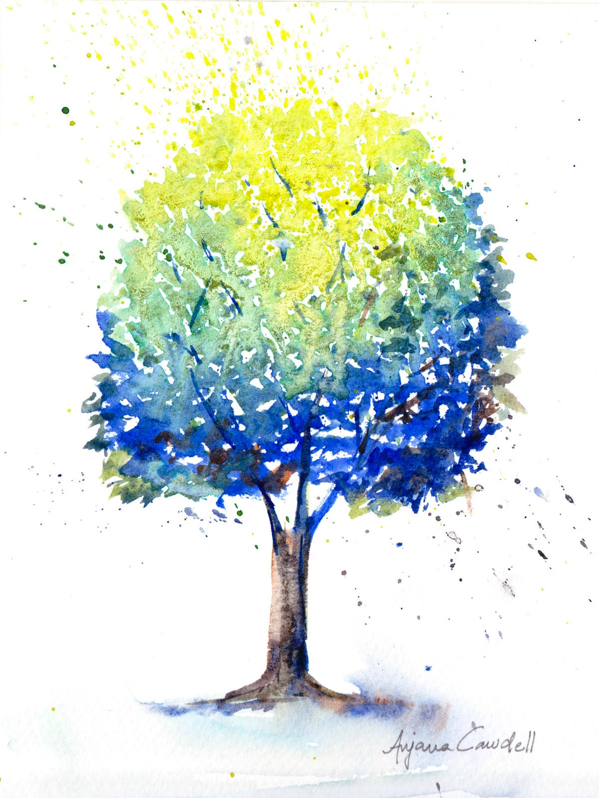 Rainbow Tree Painting Spring Summer Autumn Winter - Etsy UK