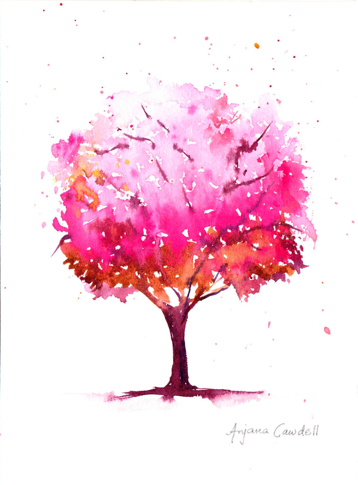 Rainbow Tree Painting Spring Summer Autumn Winter - Etsy UK