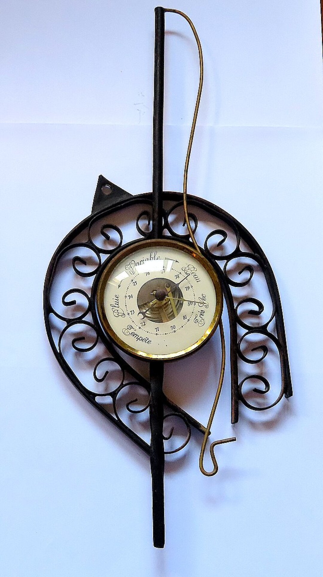 Vintage French Elegant-shaped Decorative Wall Metal Barometer, for ...