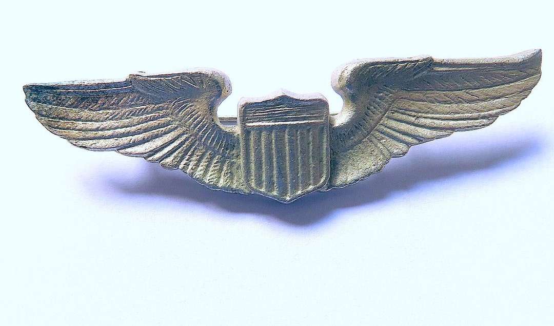 WW2 WWII US Military Pilots Wings Badge Eagle Crest Emblem 2.9, Egypt ...