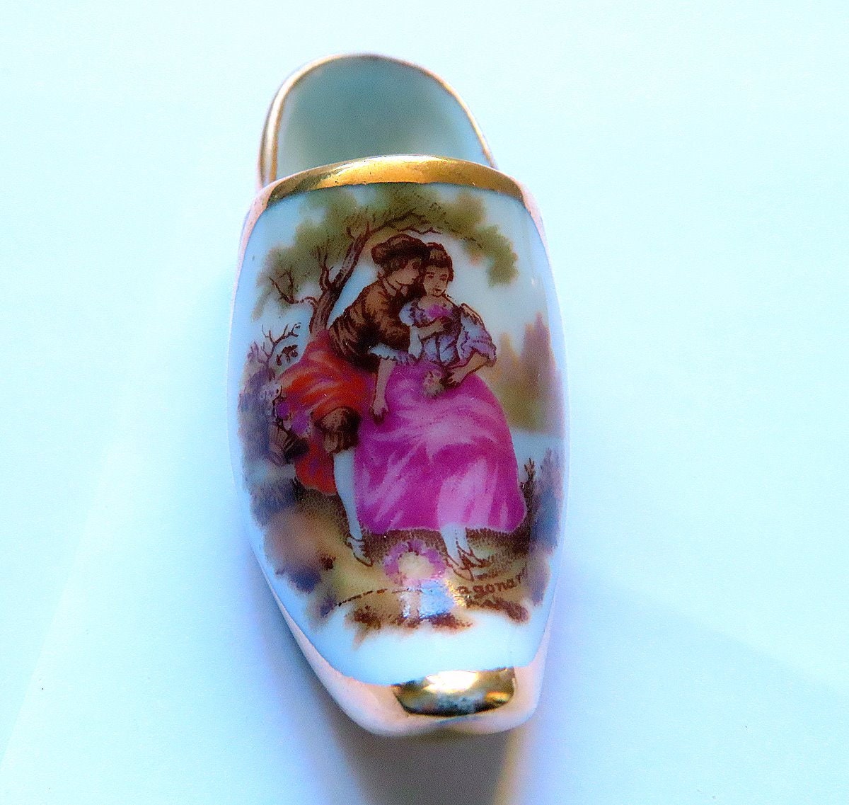 Vintage Pair 1980s Limoges France Miniature Porcelain Boot Gold ...
