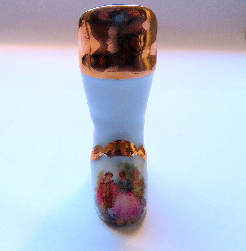 Vintage Pair 1980s Limoges France Miniature Porcelain Boot Gold ...