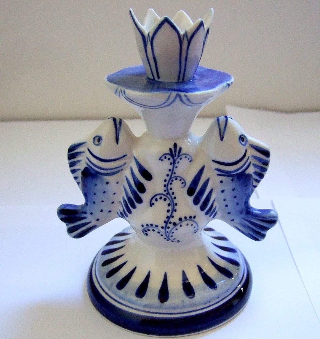 Gzhel 200 Years Traditional Russian Style Hand Made Fish Blue & White ...