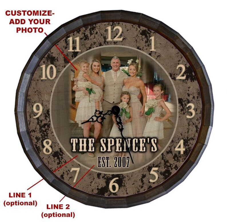 Wood Wall Clock Family Add Your Own Photo Custom Clock - Etsy