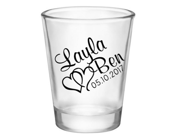 Wedding Shot Glass Customize Wedding Shot Glasses Personalize With Bride And Groom Names Shot