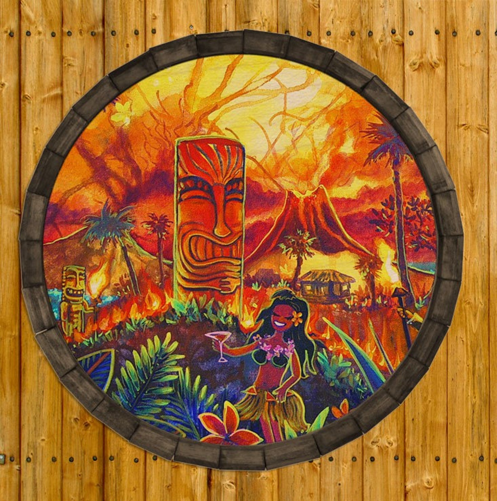 Tiki Decor Tiki Bar Table Tiki Bar Decoration Tiki Wood - Etsy