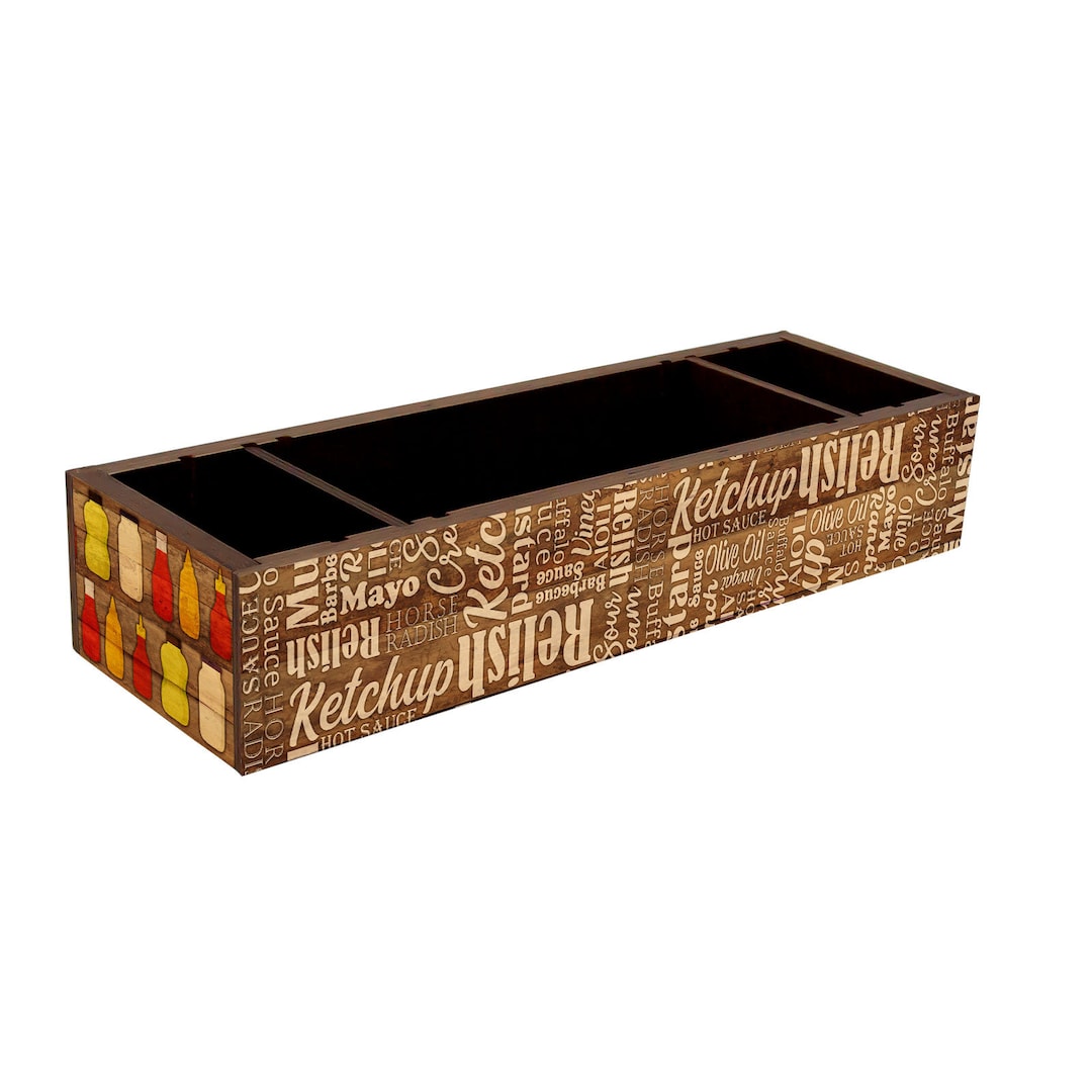 Wooden Condiment Caddy Condiment Design - Etsy