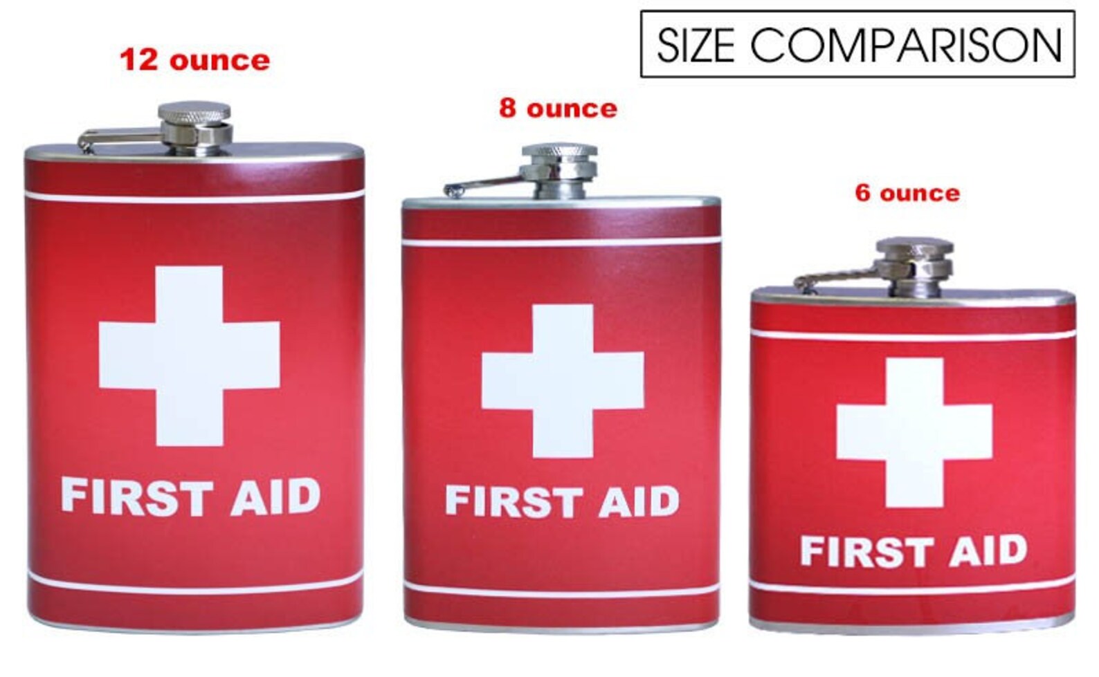 First Aid Stainless Steel Hip Flask Several Size Options | Etsy