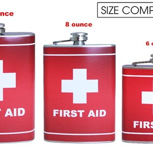 First Aid Stainless Steel Hip Flask Several Size Options - Etsy