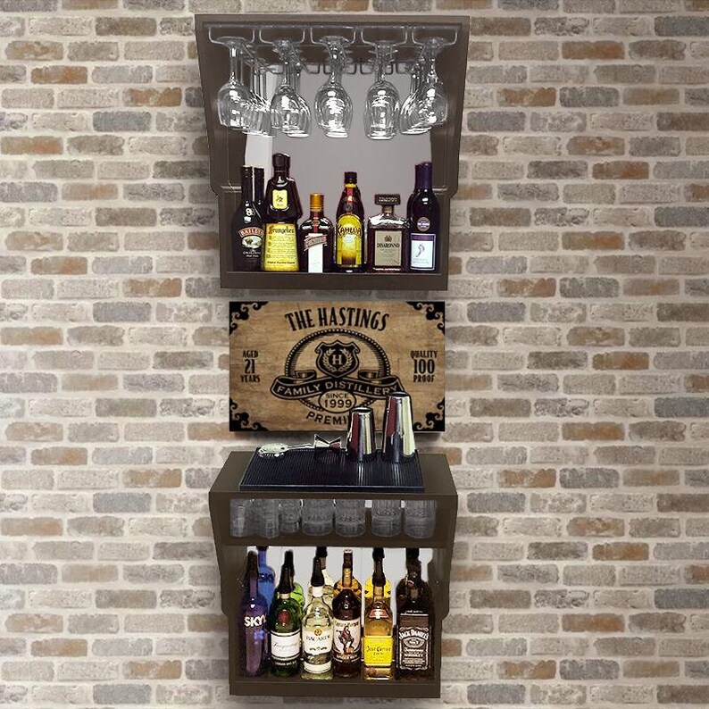 Customizable Wall Bar WALBAR™ Wooden Bar Cabinet Liquor - Etsy