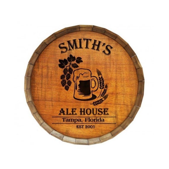 Ale House Custom Barrel Top Tavern Sign | Etsy