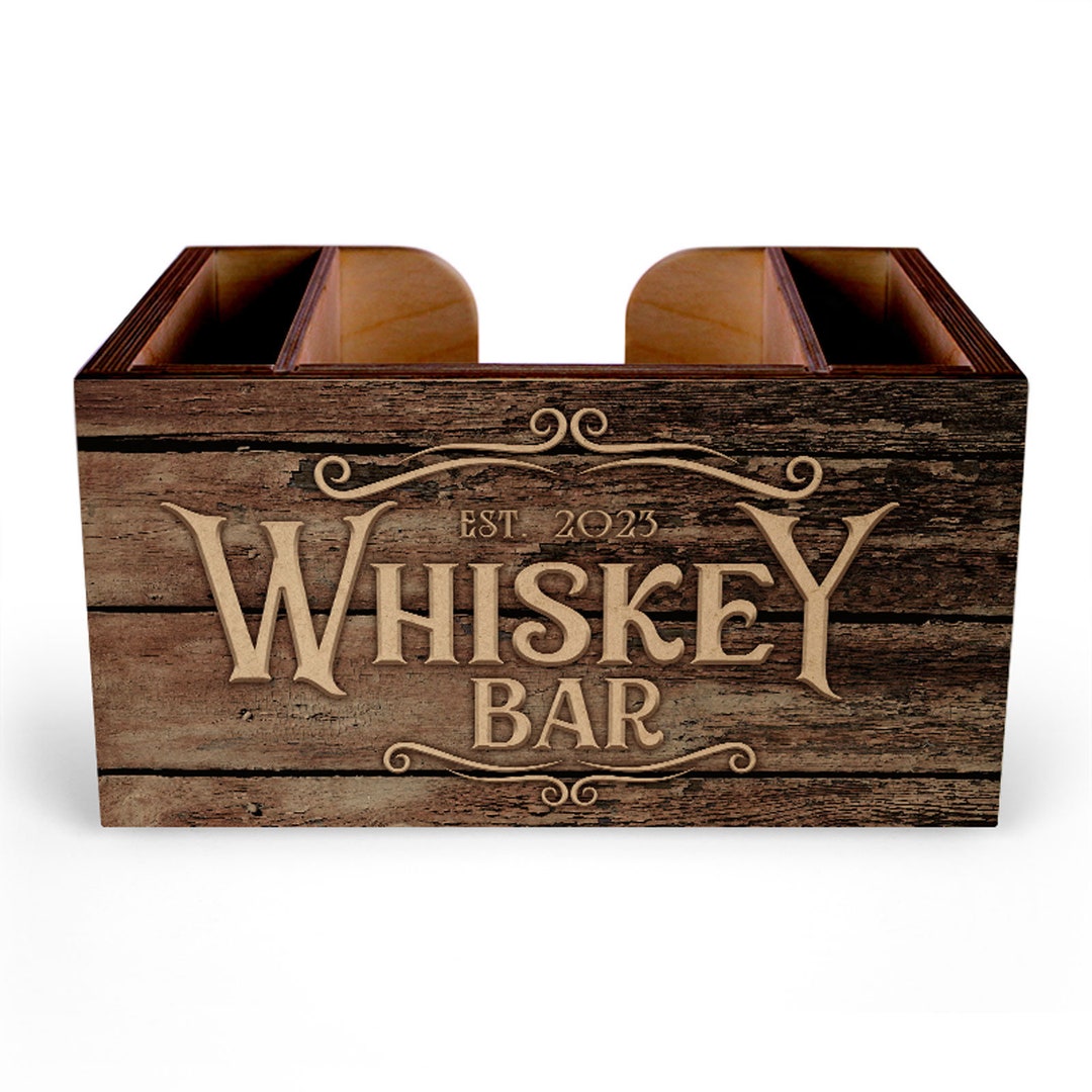 Customizable Wooden Bar Caddy Whiskey Bar - Etsy