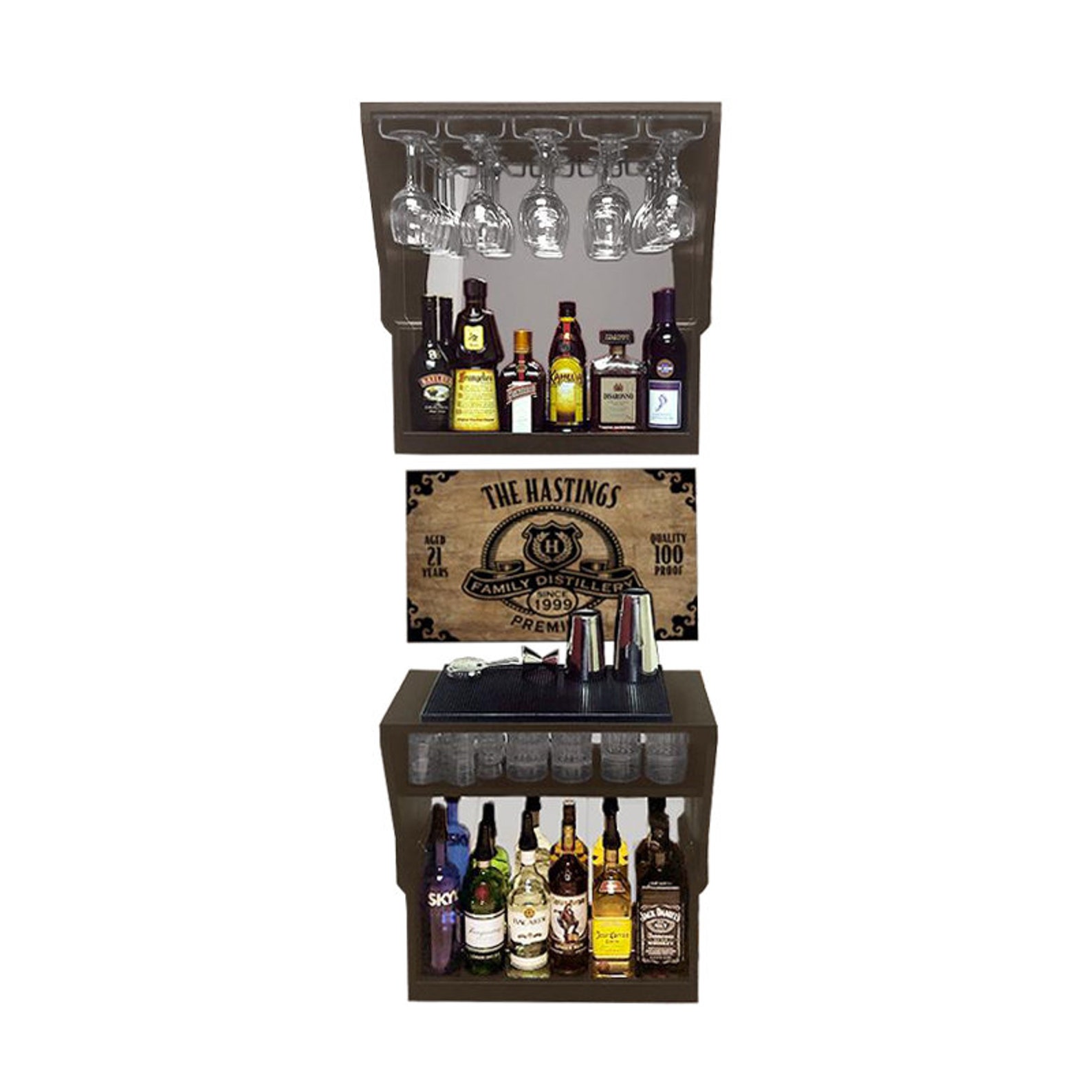 Customizable Wall Bar WALBAR™ Wooden Bar Cabinet Liquor - Etsy