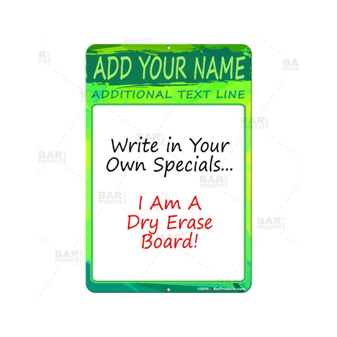 Dry Erase Board Specials Sign Custom Dry Erase Board Menu - Etsy