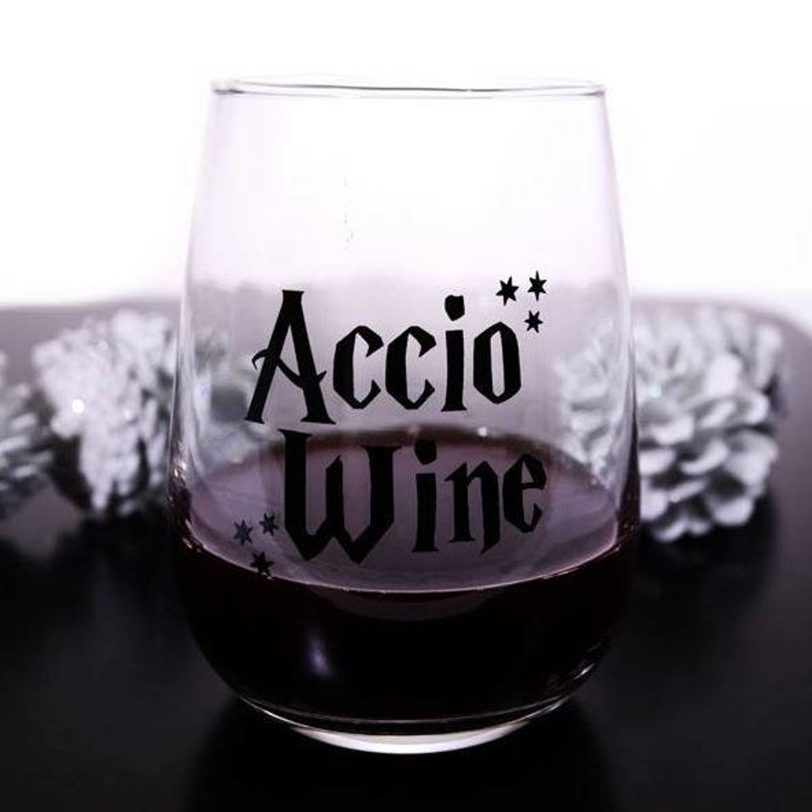 Cute Wine Glass Wine Glasses With Sayings Accio Wine Etsy
