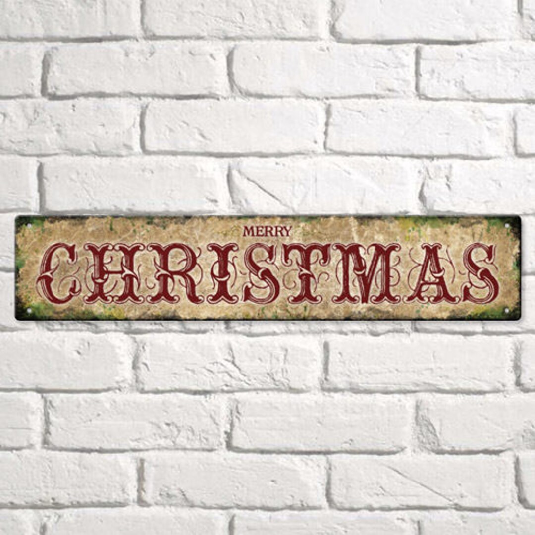 MERRY CHRISTMAS Metal Holiday Bar Sign 5 X 25 - Etsy