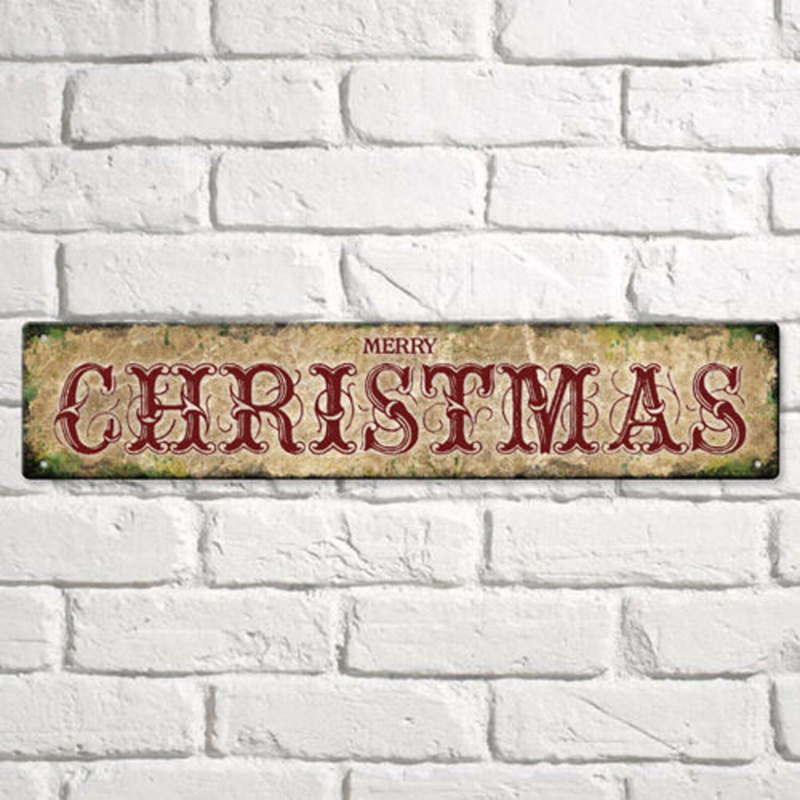MERRY CHRISTMAS Metal Holiday Bar Sign 5 X 25 - Etsy