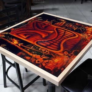 Tiki Bar Decor Tiki Bar Decoration Tiki Art Square Wooden Table Top or ...