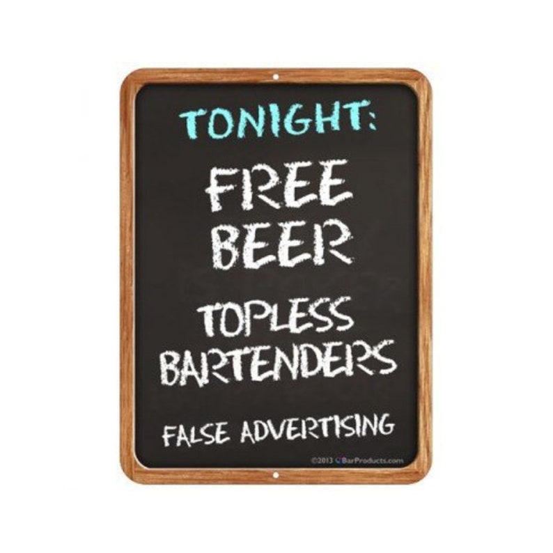 Funny Metal Sign False Advertising Bar Sign Wall - Etsy