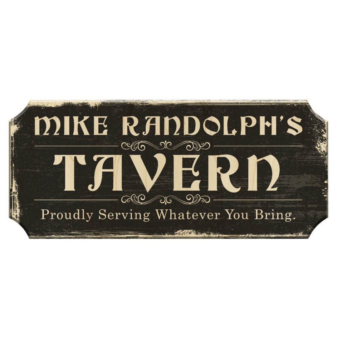 Bar Sign Home Bar Plaque Sign Tavern Colors Available Customizable Gift ...