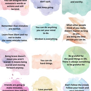 Positive Affirmation Cards for Positive Thoughts, Printable Notes With ...