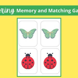 Spring Theme Matching Game | Printable Memory Game | Indoor Activity ...