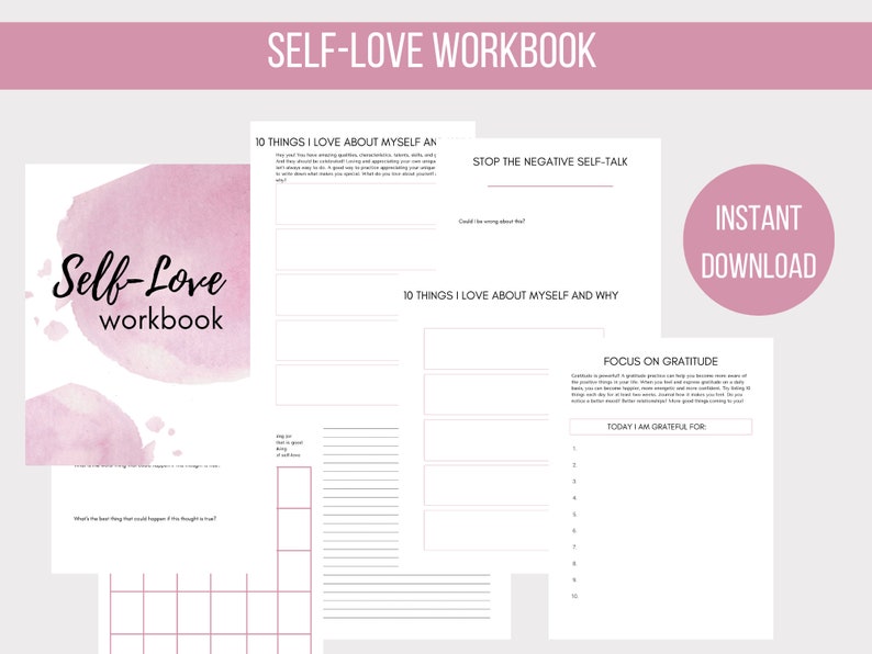 Self Love Journal, Self-care Planner, Confidence Workbook, Printable ...