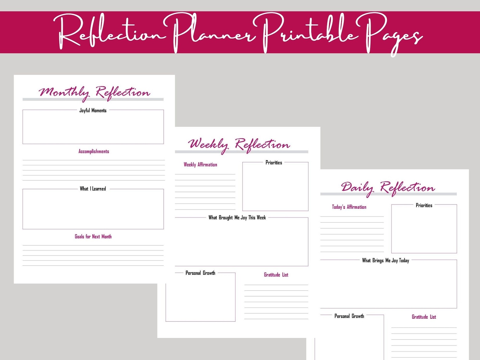 Positivity and Gratitude Daily Check-in Journal Page, Printable Planner ...