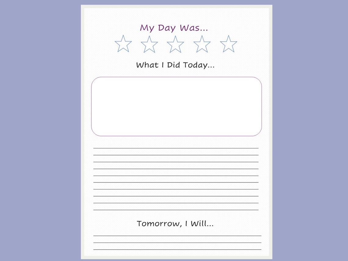 Kids Journal Printable Daily Diary for Children Gratitude and ...