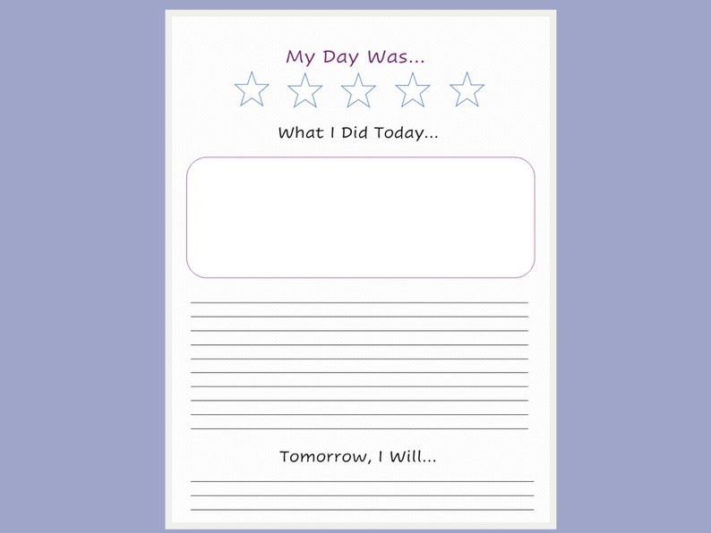 Kids Journal Printable Daily Diary for Children Gratitude and ...
