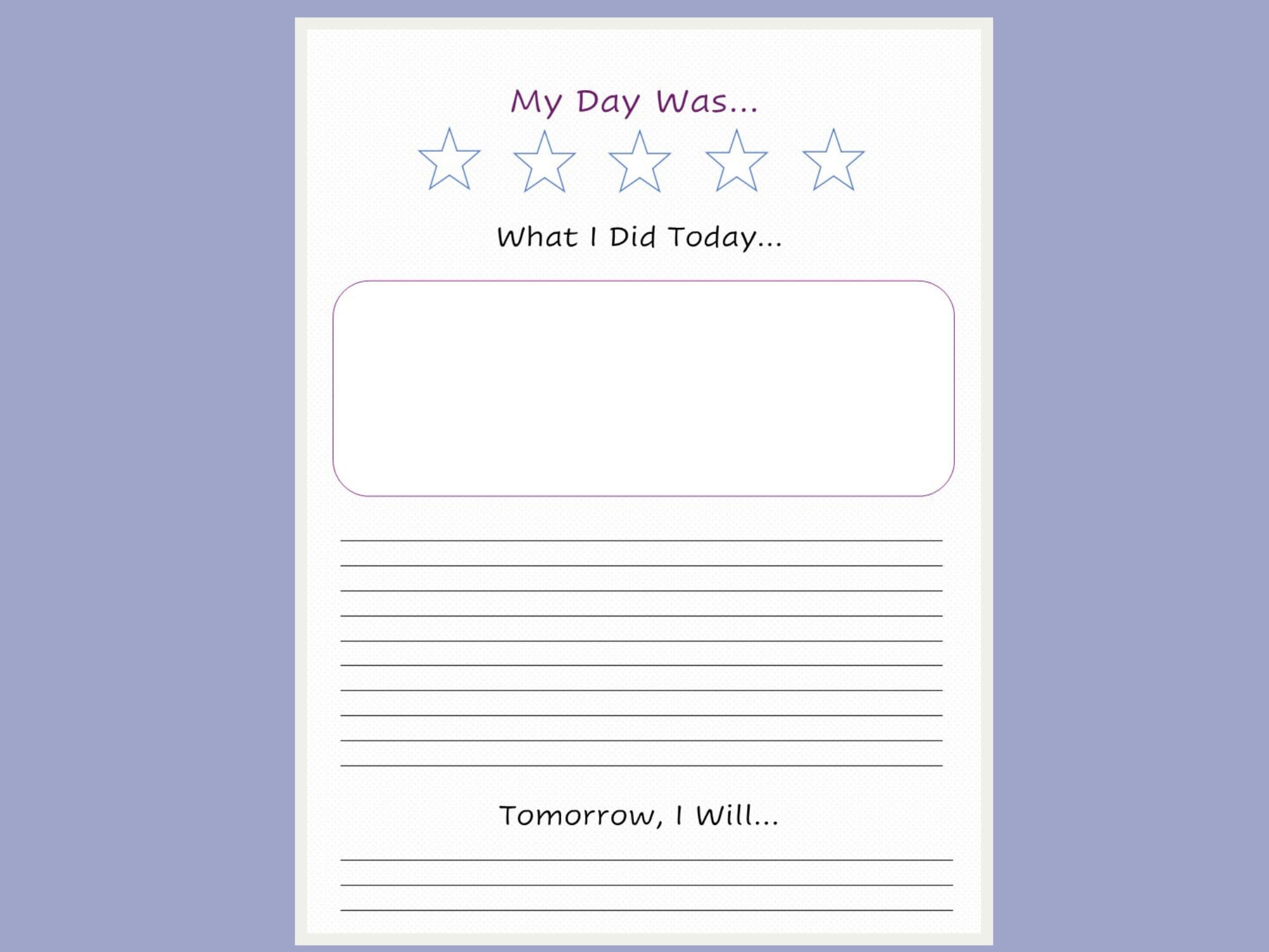 Kids Journal Printable Daily Diary for Children Gratitude and ...