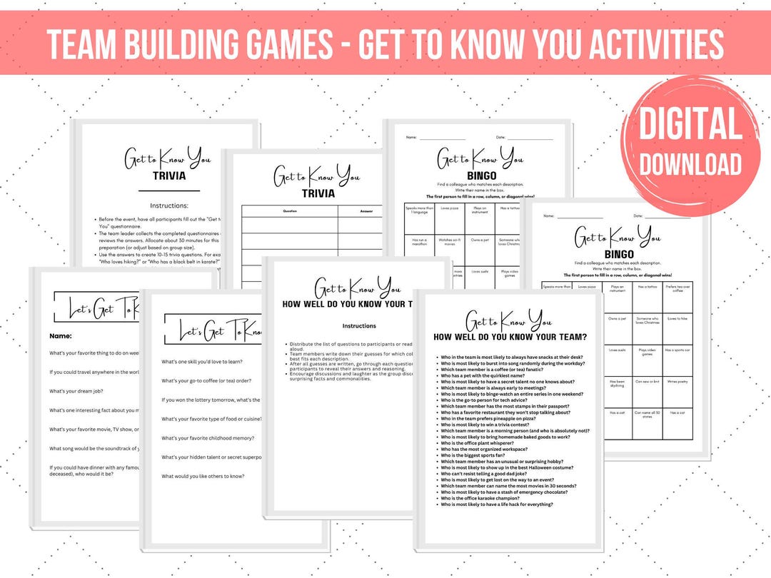 Team Building Get to Know Me Questionnaire Printable | Team Building ...