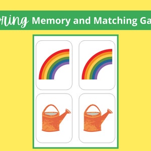 Spring Theme Matching Game | Printable Memory Game | Indoor Activity ...